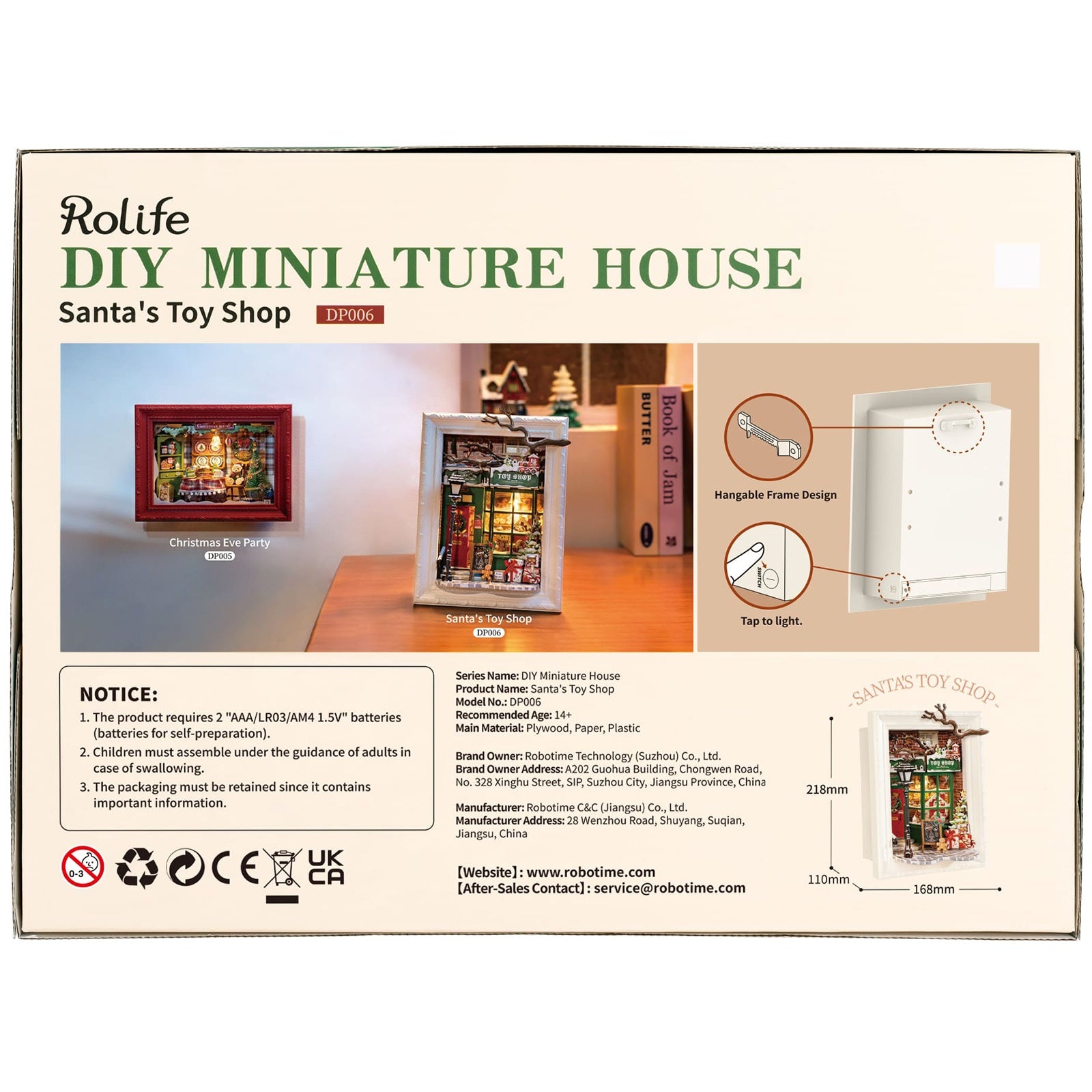 Robotime Santa's Toy Shop | Diorama 3D de Noël | Robotime Belgique