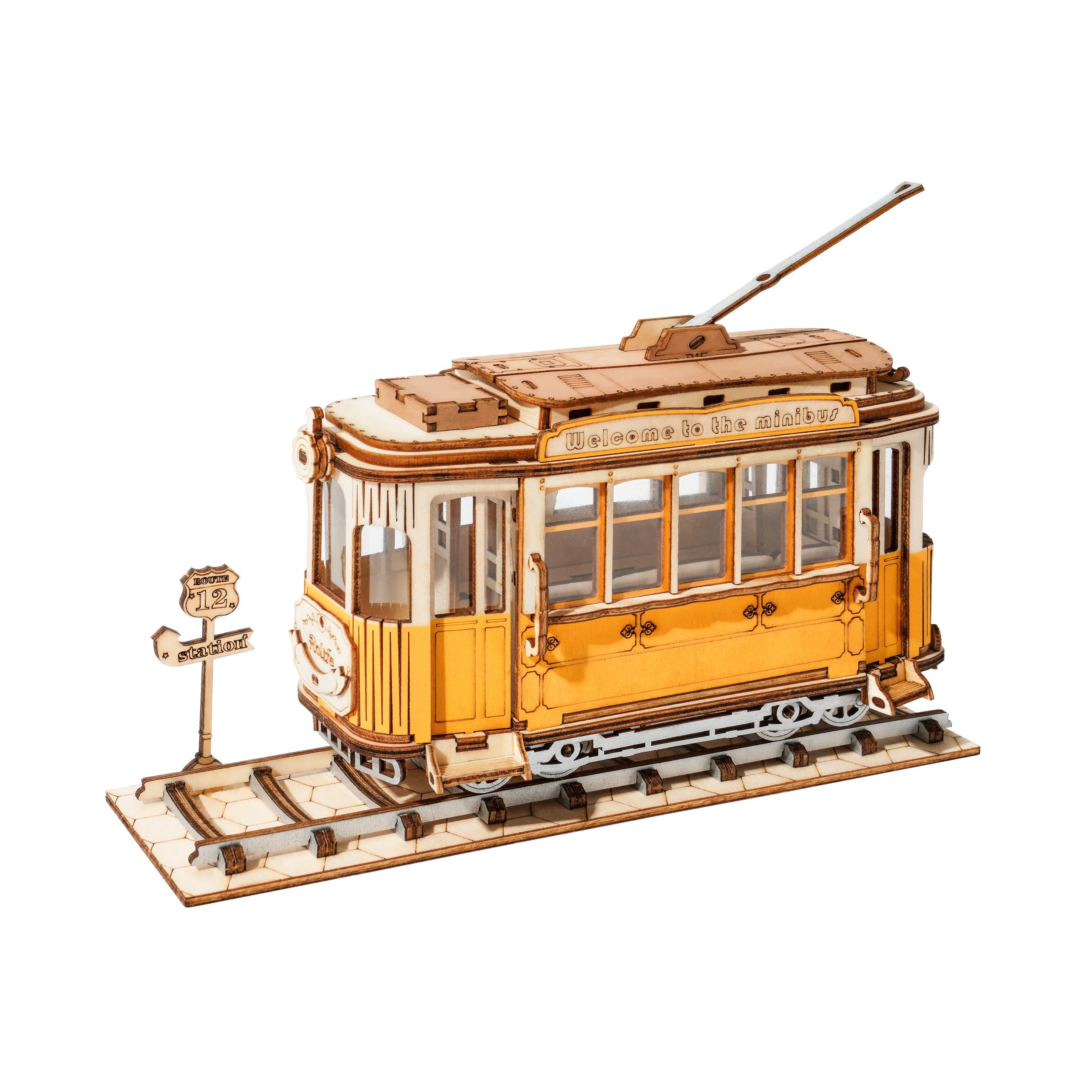 Robotime Tramcar | Houten 3D DIY bouwset | Robotime België